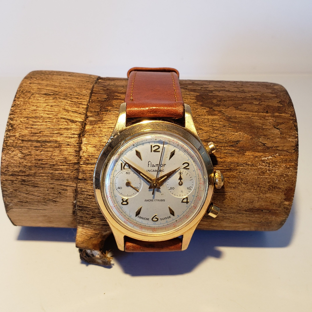 Flamor vintage chronograph fitted with a Landeron 248 38mm excluding ...